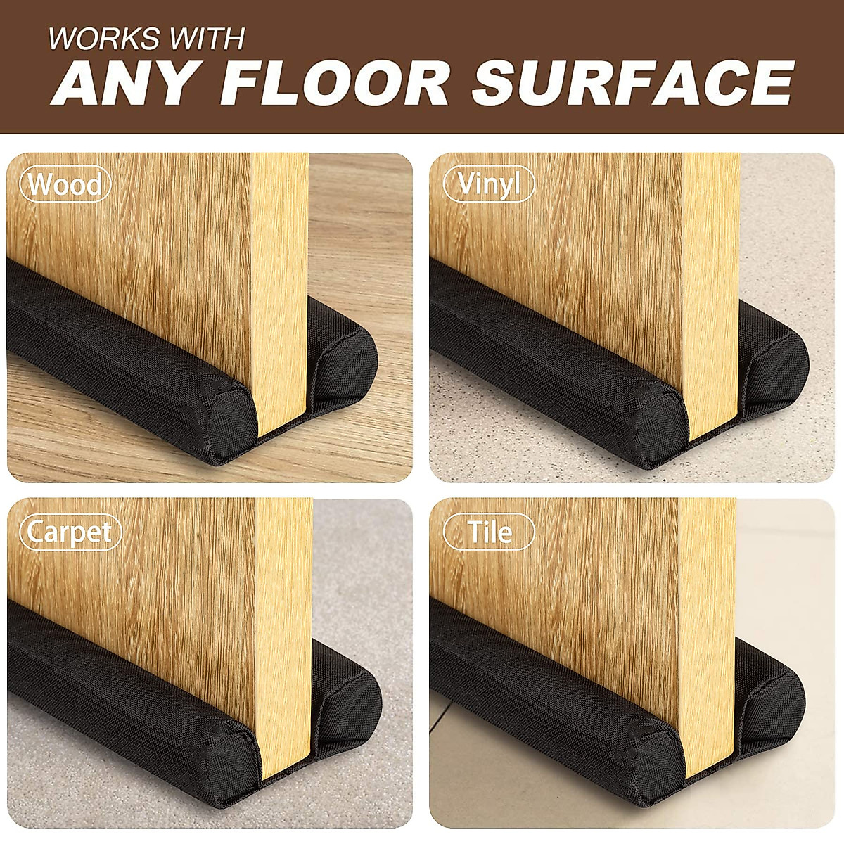 Draft Door Stopper 36 Inches, Draft Guard for Interior Door, Heavy Duty Door Sweep, Sound Proof Reduce Noise Keeping Warm in and Cold Out, Thicker Door Draft