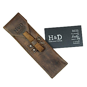 Hide & Drink Rustic Leather Straight Razor Case Handmade (Bourbon Brown)