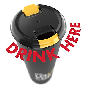 The LoudCup 20 oz Tumbler + Integrated Stadium Horn (Raven Black) - Reusable Water Bottle for Sports Fans - Worlds Loudest Cup for Noisy Fans on Game Day & Tailgating