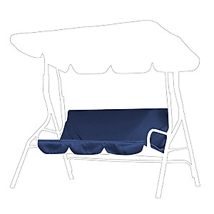 BORDSTRACT Patio Swing Cushion Cover Replacement, Protective Waterproof Cushion Cover for Outdoor 3 Seater Swing Chairs, for Courtyard, Garden Swing Chair (Blue)