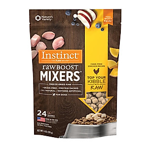 Instinct Raw Boost Mixers Freeze Dried Dog Food Toppers For Dry Food, Grain Free Dog Food Toppers with Chicken For Dogs, 6 oz