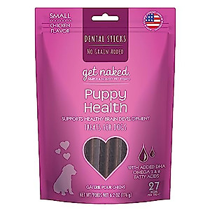Get Naked Grain Free 1 Pouch 6.2 Oz Puppy Health Dental Chew Sticks, Small