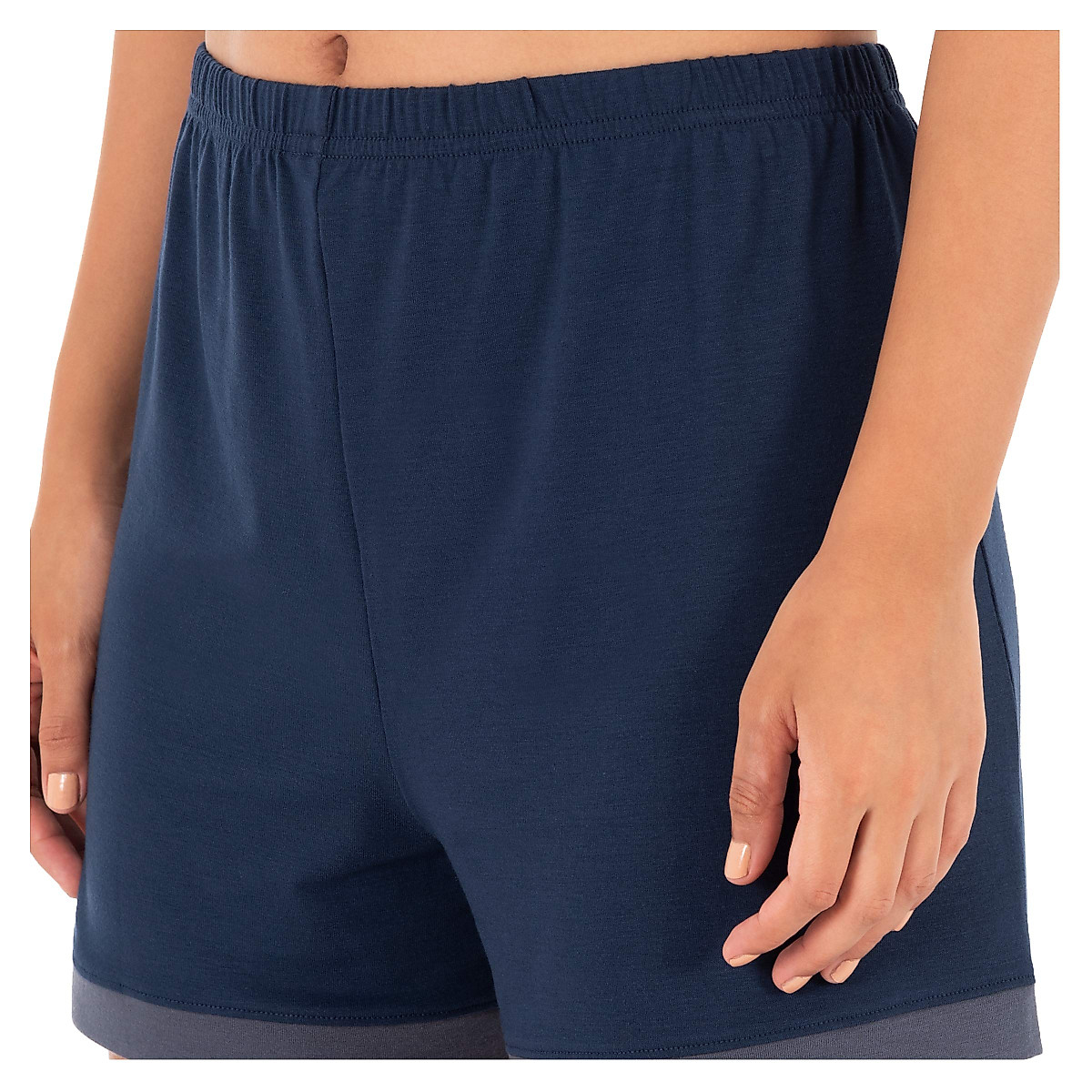 Fruit of the Loom Women's Sleeve Tee and Short 2 Piece Sleep Set, Midnight Blue, X-Large