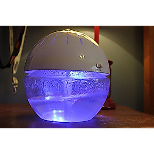 EcoGecko Earth Globe- Glowing Water Air Washer and Revitalizer with Lavender Oil, White (75606-White)