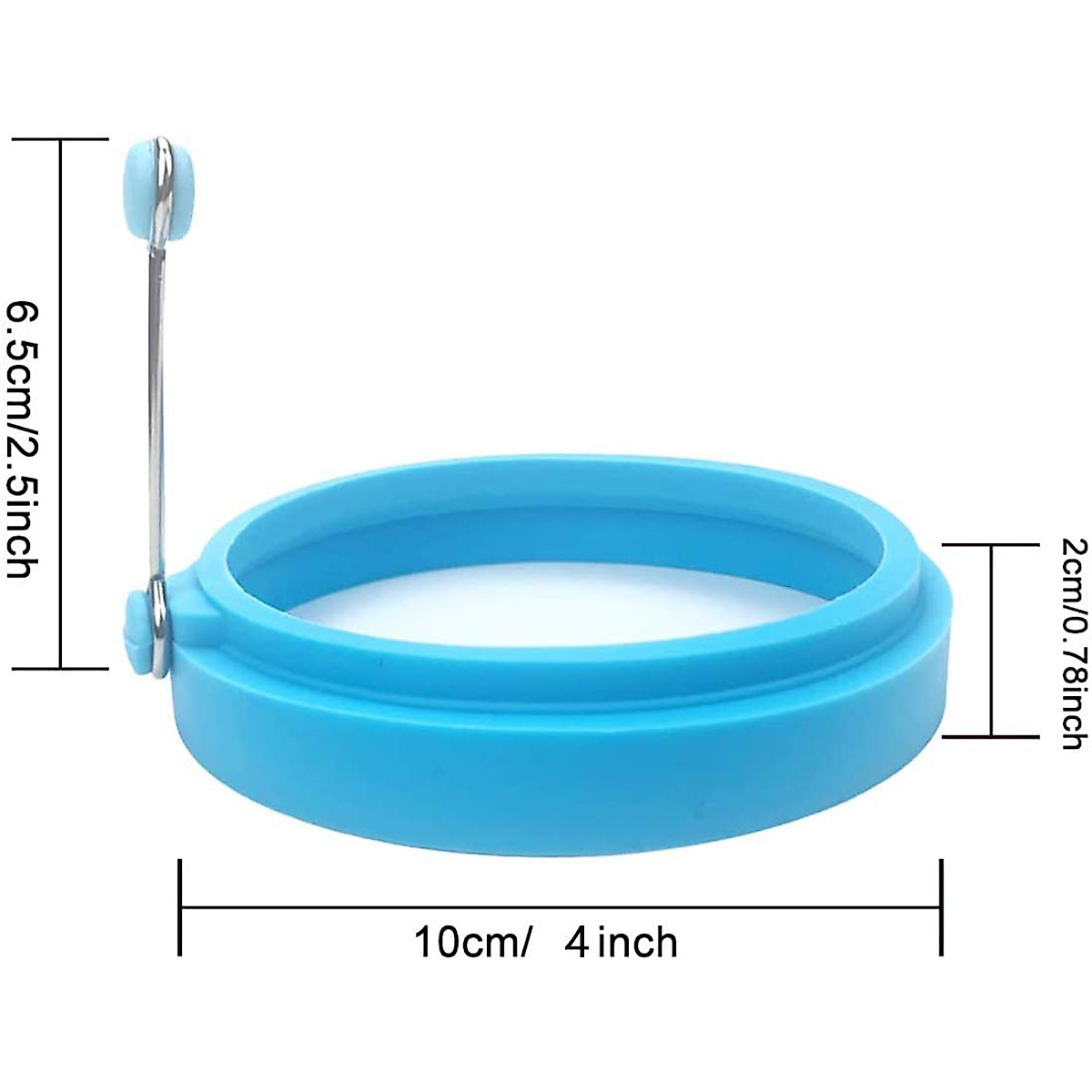 Silicone Egg Rings, 2 Pack Pancake Rings Non Stick Fried Egg Ring Mold, 4 Inch Egg Cooking Rings for Mcmuffins, Round Pancake Mod (Blue)