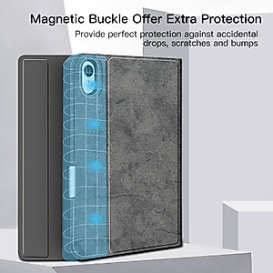 JUQITECH iPad Mini 6 Case with Keyboard - iPad Mini 6th 2021 8.3" Backlit Bluetooth Wireless Magnetic Detachable Rechargeable Keyboard Smart Folio Stand Honeycomb Tablet Cover with Pencil Holder, Gray