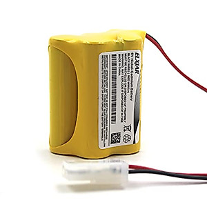 elxjar (5-Pack) 6V 1000mAh Ni-CD Battery Pack Replacement for Aritech 10050205 Lithonia ENB-06006 ENB06006 Prescolite Exit Sign Emergency Light Sharp 51500RS CE140P E82082100