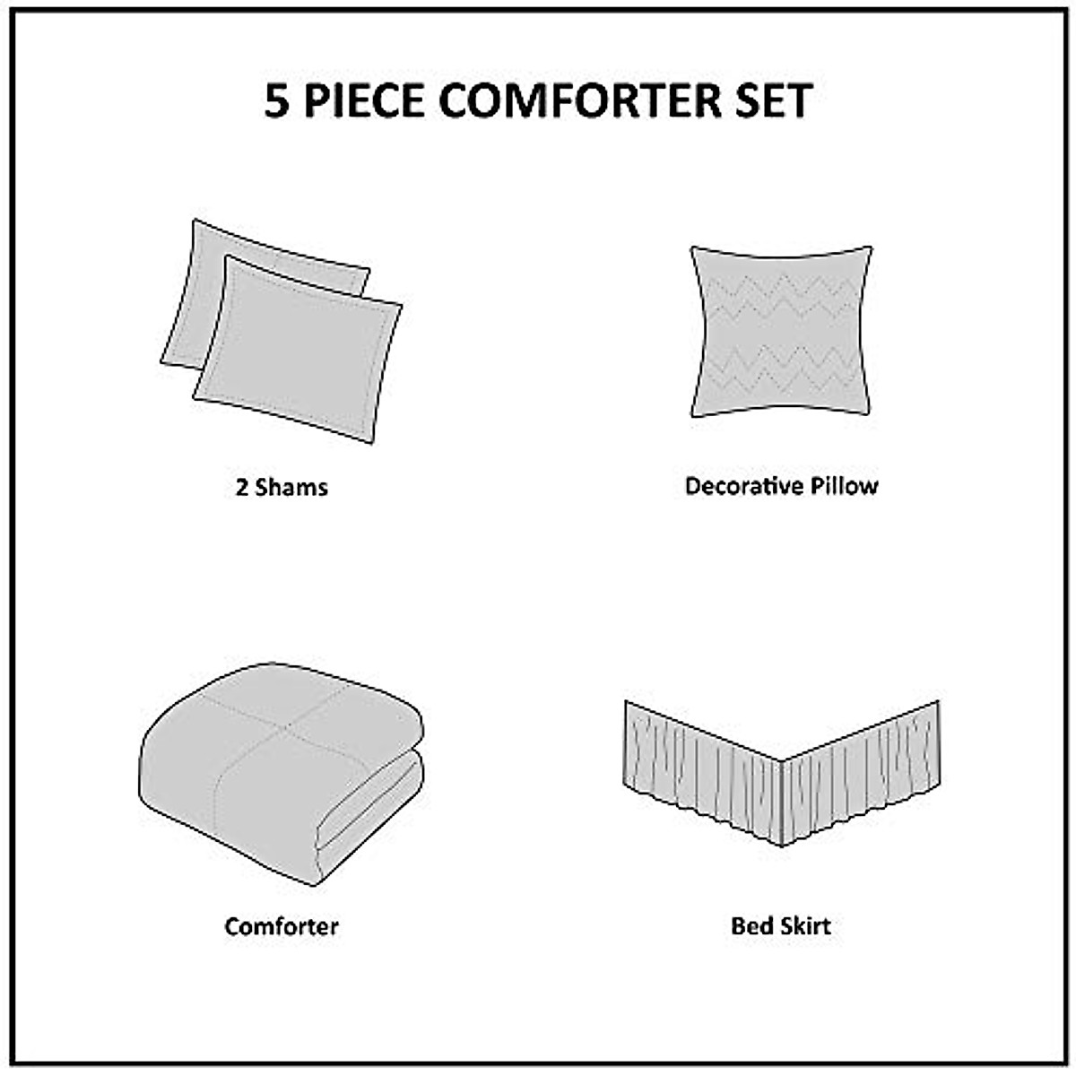 Comfort Spaces Enya Comforter Set-Modern Floral Design All Season Down Alternative Bedding, Matching Shams, Bedskirt, Decorative Pillows, Queen(90"x90"), Red/Black