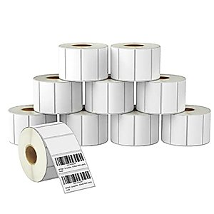 BETCKEY - 2" x 1" UPC Barcode & Address Labels Compatible with Zebra & Rollo Label Printer,Premium Adhesive & Perforated[10 Rolls, 13000 Labels]