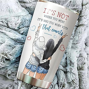 YANBI Work Bestie Tumbler For Women - Gifts For Best Friend Women - Gifts for Women Bestie - Bestie Cup - To My Work Bestie Tumbler - Bestie Mug - Gifts For Friend Female