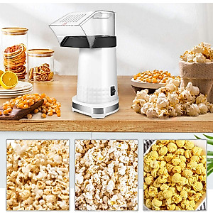 Popcorn Machine High Popping Rate, 3.5 Quarts, 1200w, 2 Min Fast Popping Air Popper Popcorn Maker, No Oil, BPA-Free, Food Safe Mini Popcorn Machine with ETL Certified, Popcorn Poppers for Home