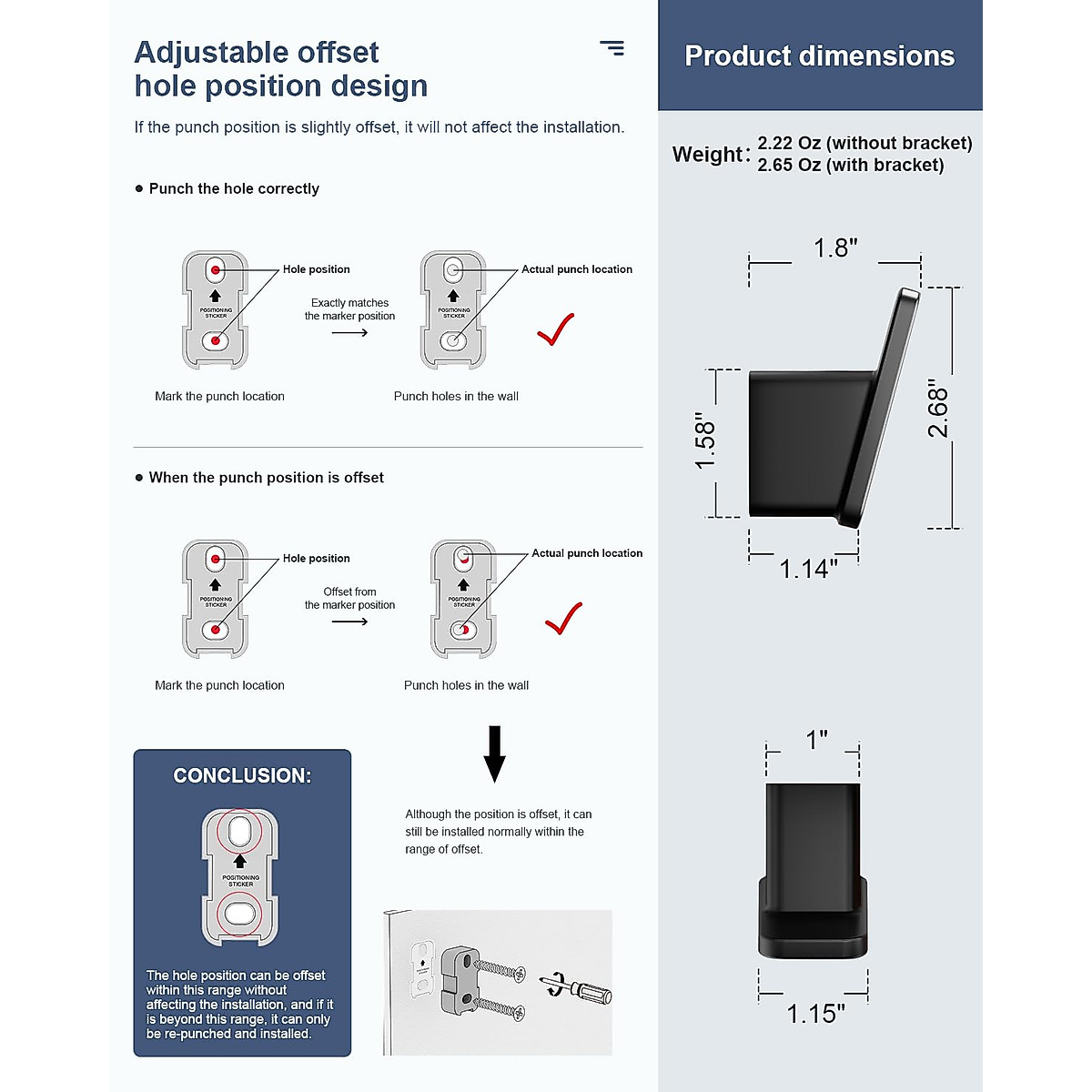 4-Pack Black Towel Hooks Shower hooks for Bathroom, Robe Hanger, Wall Hooks for Hanging Bag Hat Coat Mudroom Bedroom Kitchen, Adhesive with Glue or Mount with Screws, Matte Black Aluminum Heavy Duty