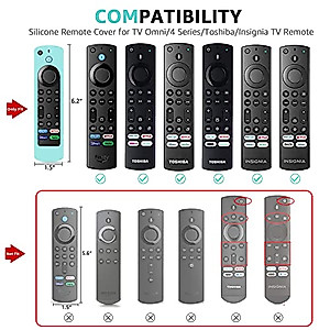 2 Pack Remote Covers Replacement Compatible with Toshiba and Insignia Fire TV Remote, Silicone Sleeve Case Glow in Dark for CTRC1US21 NS-RCFNA-21 Remote Cover (Glow Blue& Glow Green)