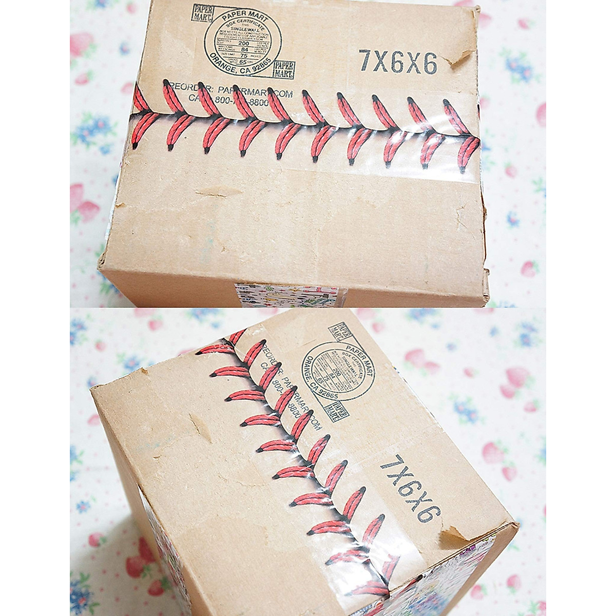 HOME&I Baseball Stitches Design Packaging Tape 44 Yard Cellophane Adhesive Baseball Tape Funny Home Decor,Scrapbooking,Baseball wrapping paper roll wall decals stickers (1 Pack-Baseball Design Tape)