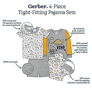 GerberBaby BoysToddler Snug Fit 4-Piece Pajama SetDump Truck Grey2T