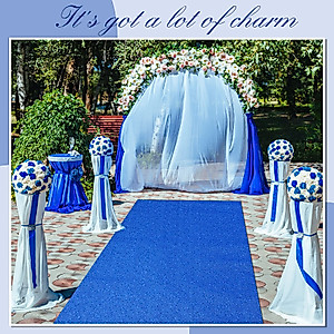 Shihanee Sequin Aisle Runner for Wedding Glitter Wedding Rug Runner with Carpet Tape Sparkly Prom Outdoor Floor Carpet Runner for Ceremony Event Halloween Christmas New Year Party(2 x 15 ft,Blue)