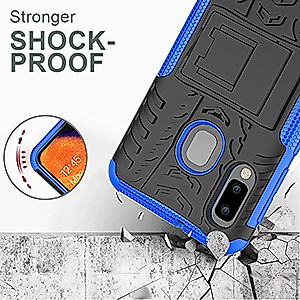 Yiakeng Samsung Galaxy A10E Case, Shockproof Slim Protective with Kickstand Hard Phone Cover for Samsung Galaxy A10E (Blue)