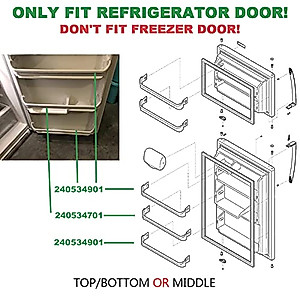 240534701 & 240534901 Refrigerator Door Shelf Rack Bar Compatible with frigidaire or kenmore, 240534901 frigidaire Door Shelf retainer bar, 2 pack