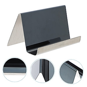 LALAFINA card protector Storage Professional PU Leather case Card package Office Supplies Mobile phone holder Metal ID Organizer Wallet business card Stainless steel