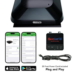 Quietcool 1950 CFM Smart App Controlled 3-Speed Roof Mount Attic Fan