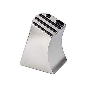 CUJUX World Universal Knife Block Stainless Steel Modern Design with Scissors Slot Knife Holder Countertop Storage