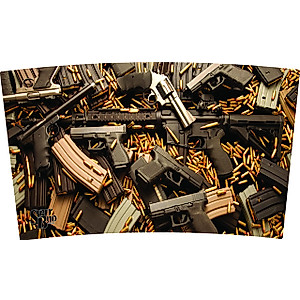 Guns and Ammo by Spit Bud - The Ultimate Spittoon for Chew - Portable Dip & Snuff Cup with Lid, Pop Tab, Spill-Proof Funnel, Can Cutter & Holder - Fit in Cup Holders - Holds 8oz - Made in USA