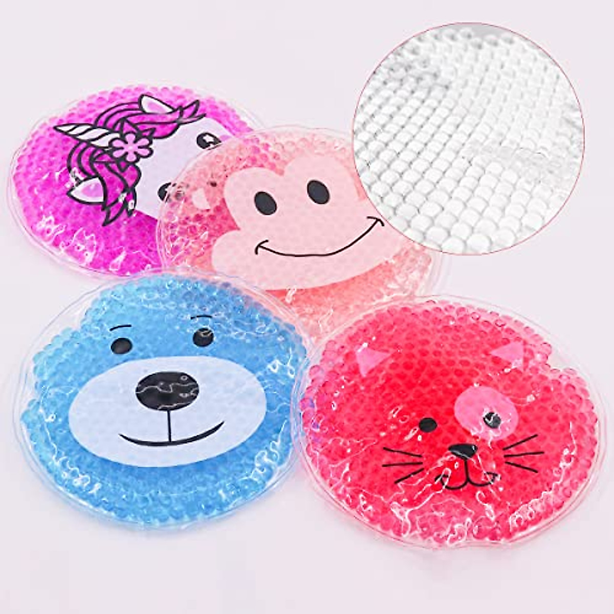 Boo Boo Gel Ice Packs, Kids Ice Packs, Hot Cold Kids Ice Pack, Cold Pack, Cold Therapy and Pain Relief for Minor Cuts, Pain Relief for Kids Injuries, Reusable Gel Ice Packs (4 pcs 5 * 5 inch)