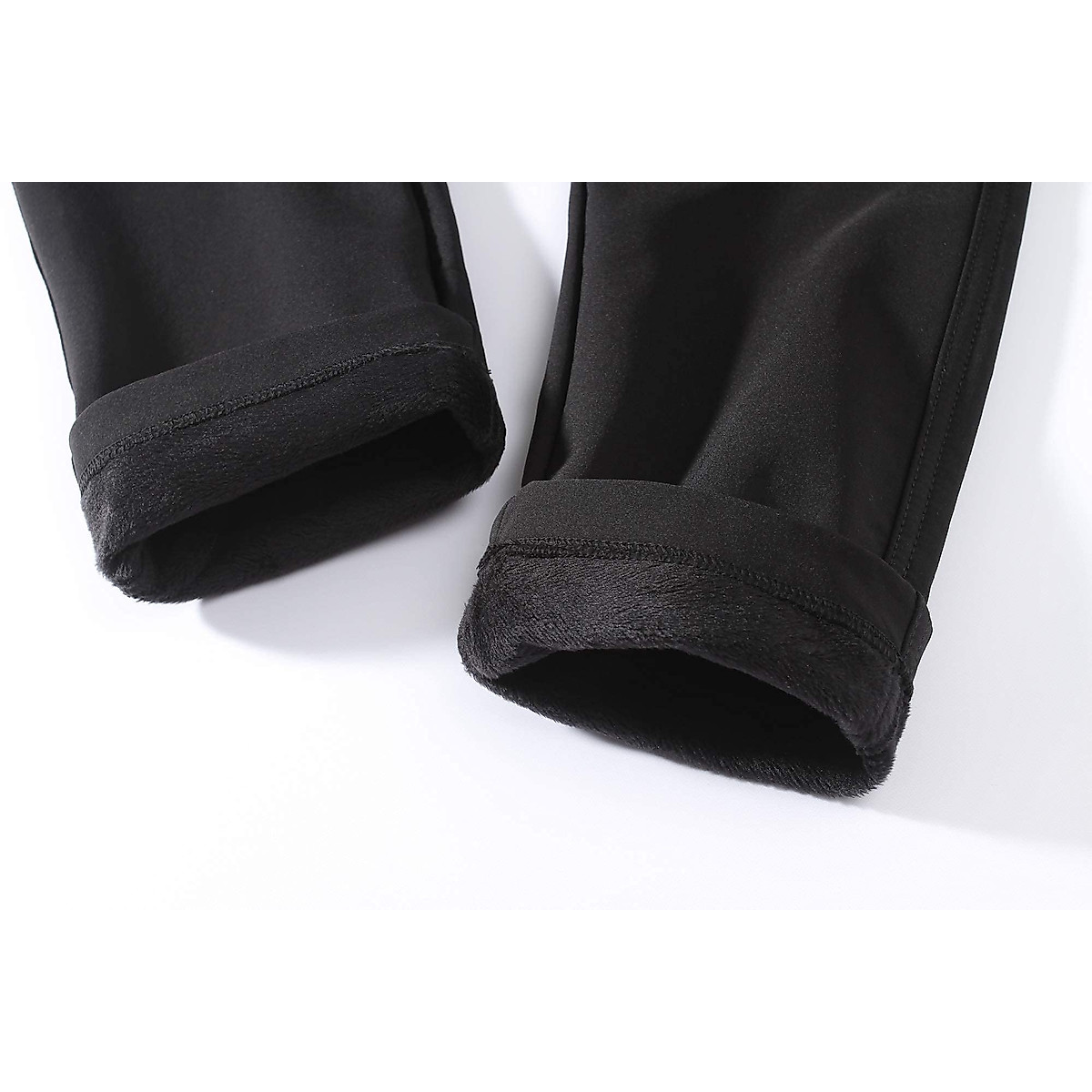 Camii Mia Women's Winter Warm Outdoor Slim Windproof Waterproof Ski Snow Fleece Hiking Pants (32W x 30L, Black)