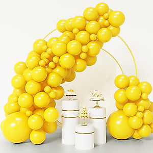 RUBFAC 92pcs Yellow Balloons Different Sizes 18 12 10 5 Inch for Garland Arch Premium Latex Balloons for Happy New Year Decorations 2024 Birthday Party Graduation