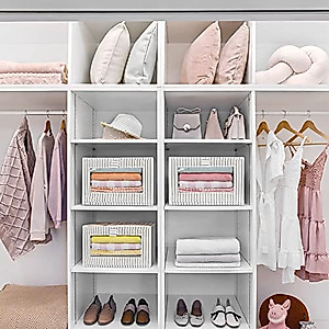 BAIYOUKE 2 Pack Storage Baskets, Foldable Organizing Basket Bin for Home, Nursery, Closet & Shelves Organization | Storage Basket Cube Shelf Organizer (Black and White Plaid)