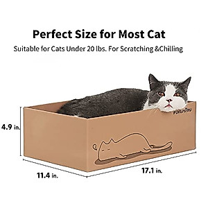FUKUMARU Cat Scratcher, 5 PCS Ex-Large Cat Scratching Boards, Cat Scratching Box, 5 in 1 Large Cardboard Cat Scratcher for Large Medium and Small Cats, Lazy Cat