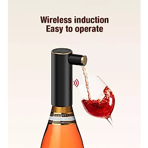 Automatic/Manual Wine Aerator, USB Rechargeable Wine Pump Dispenser Electric Aeration and Decanter Wine Spout Pourer, Red & White Wine Accessories Automatic Aerator – White