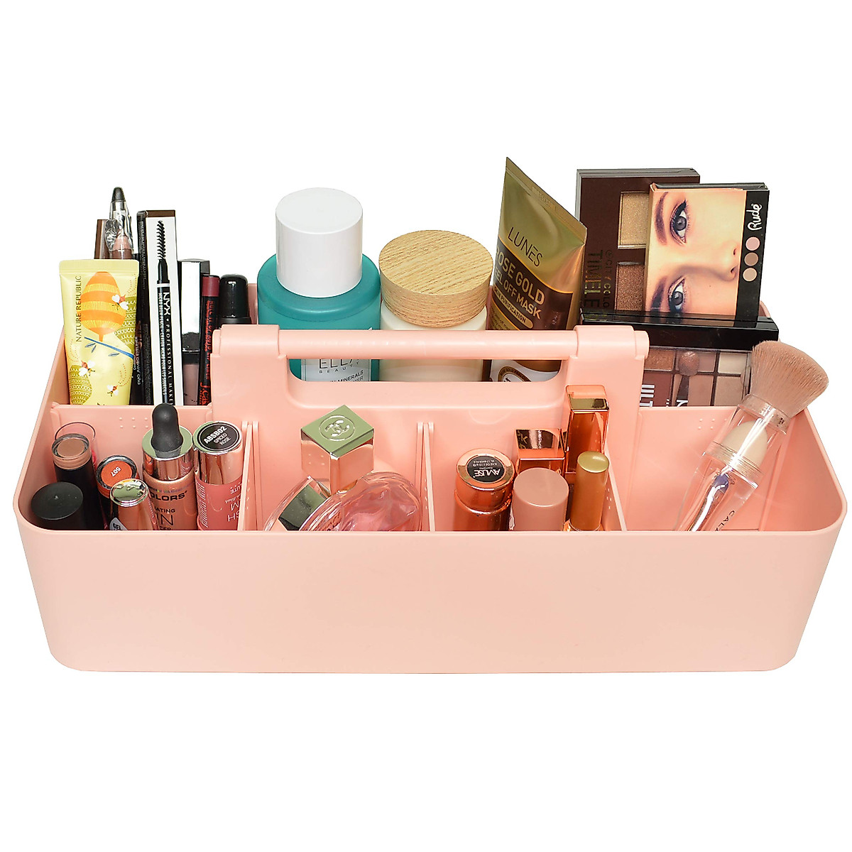 Enjoy Organizer -Large Portable Caddy, DIY Dividers, 8 Compartments, School Office Supplies Home Business Organizer,Portable Basket with Handle Made in USA (3 PACK, Mint/Pink/Lavender)