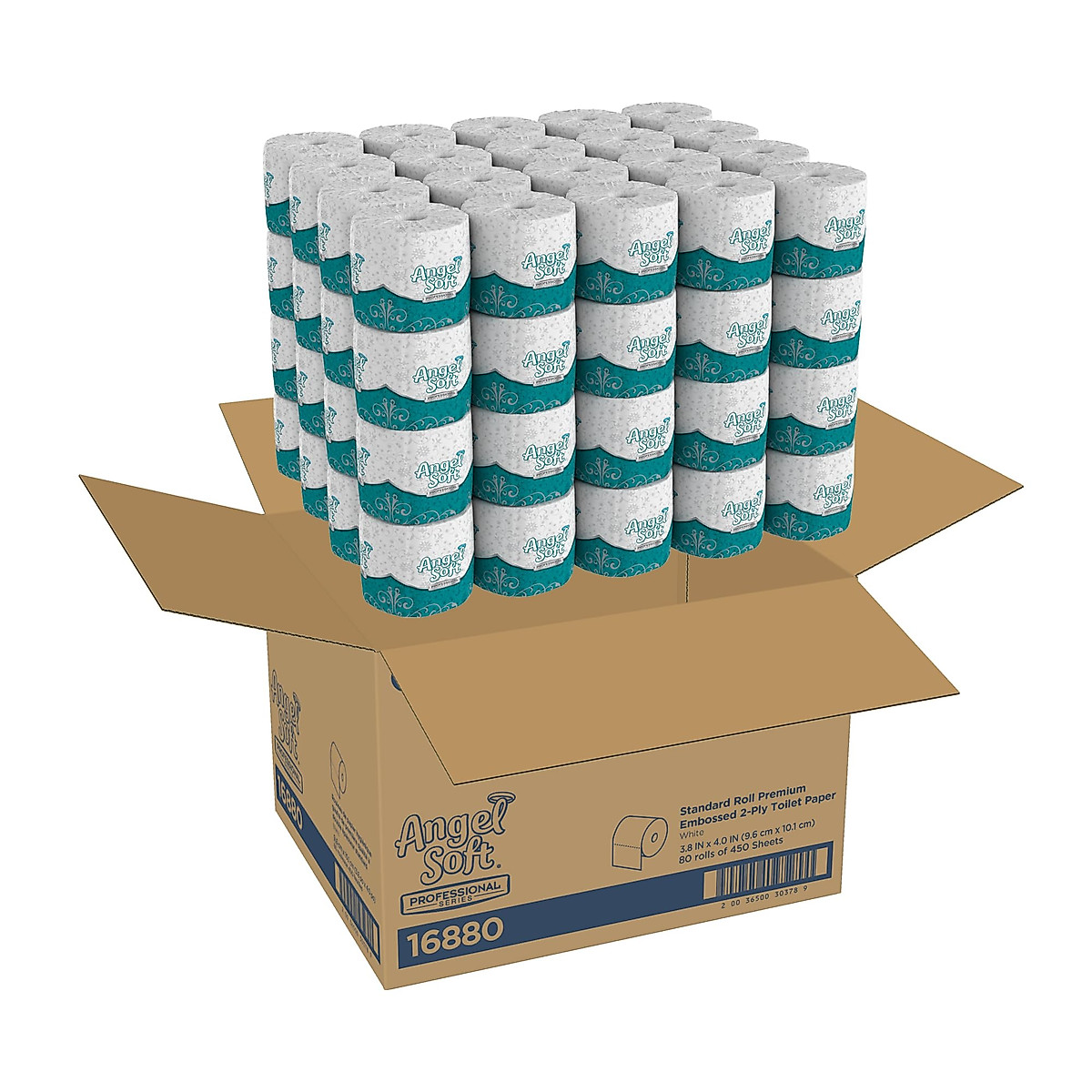 Georgia-Pacific Angel Soft Toilet Paper, 16880, Bulk Case of 80 Rolls, 450 Sheets Per Roll, Individually Wrapped, 2-Ply Soft and Strong Toilet Tissue