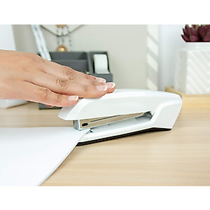 Bostitch Office Ascend 3 in 1 Stapler, Integrated Remover, 420 Staples Included, 20 Sheet Capacity, Lightweight, Full Size, White (B210-WHT)