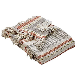 LR Home Arizona Sunset Throw Blanket, 50" x 60", Rust/Gray