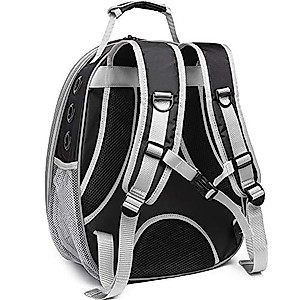 Front Expandable Cat Backpack Carrier, Fit up to 20 lbs, Space Capsule Bubble Window Pet Carrier Backpack for Large Fat Cat and Small Puppy
