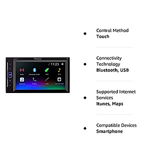 Pioneer DMH-241EX 6.2" Digital Multimedia Receiver (Does not Play Discs) with Built-in Bluetooth, Amazon Alexa, and Built-in Android Music Control Bundled with + (1) Bullet Style Back-up Camera