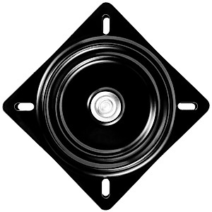 SINJEUN 4 Pack 6 Inch Heavy Duty Bar Stool Swivel Plate, Square 360° Swivel Ball Bearing Plate Replacement, Seat Swivel Base Mount Plate for Recliner Chair or Furniture, 300 Pound Capacity, Black