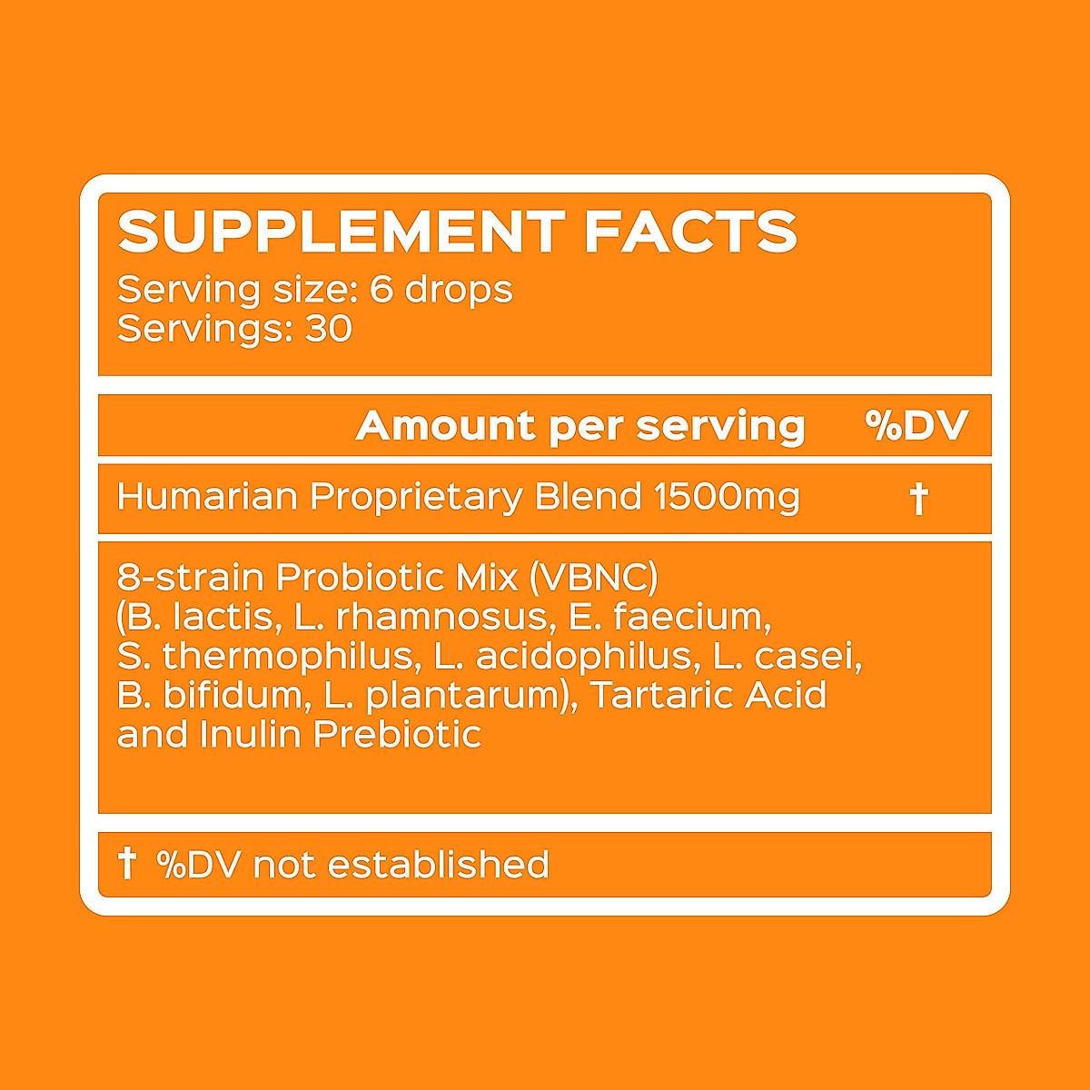 Humarian Probonix Cat Probiotic Drops - 8-Strain Probiotics for Cats to Support Gut Health, Dental Health and More - 45 Billion CFUs - 40-Day Supply - Liver Flavor