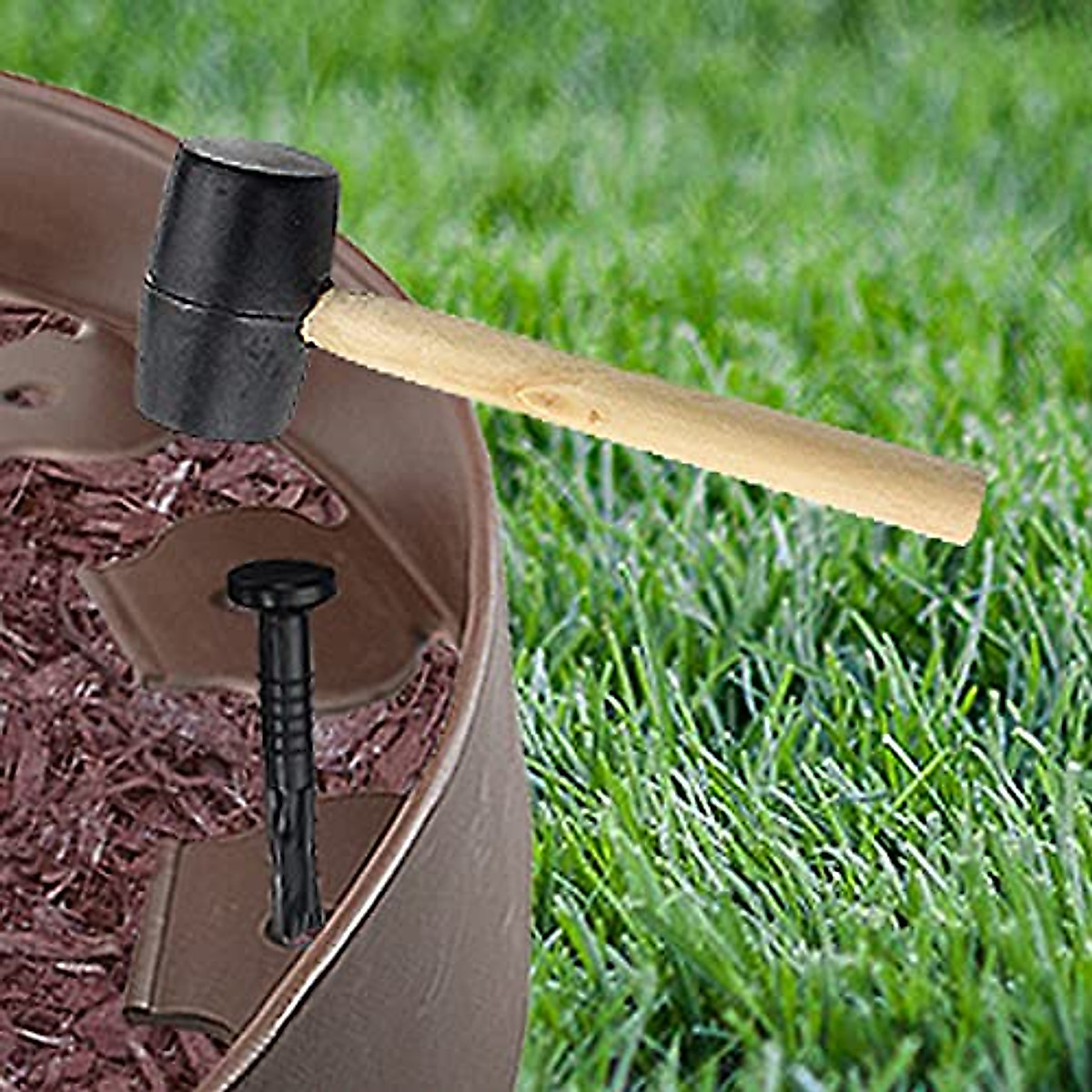 60-Pack 8 Inch Plastic Edging Nails, Landscape Edging Stakes Spiral Nylon Yard Garden Anchoring Spikes for Artificial Turf, Paver Edging, Weed Barrier, Tent