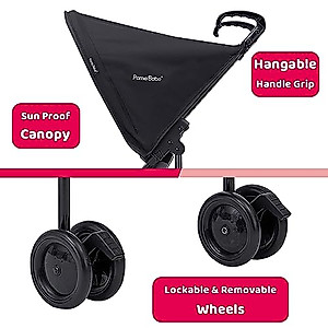 Pamo Babe Umbrella Stroller, Lightweight Travel Stroller for Toddlers 1-3 Summer Stroller, Compact Foldable Baby Strollers for Newborns and Up to 33 lbs(Black)