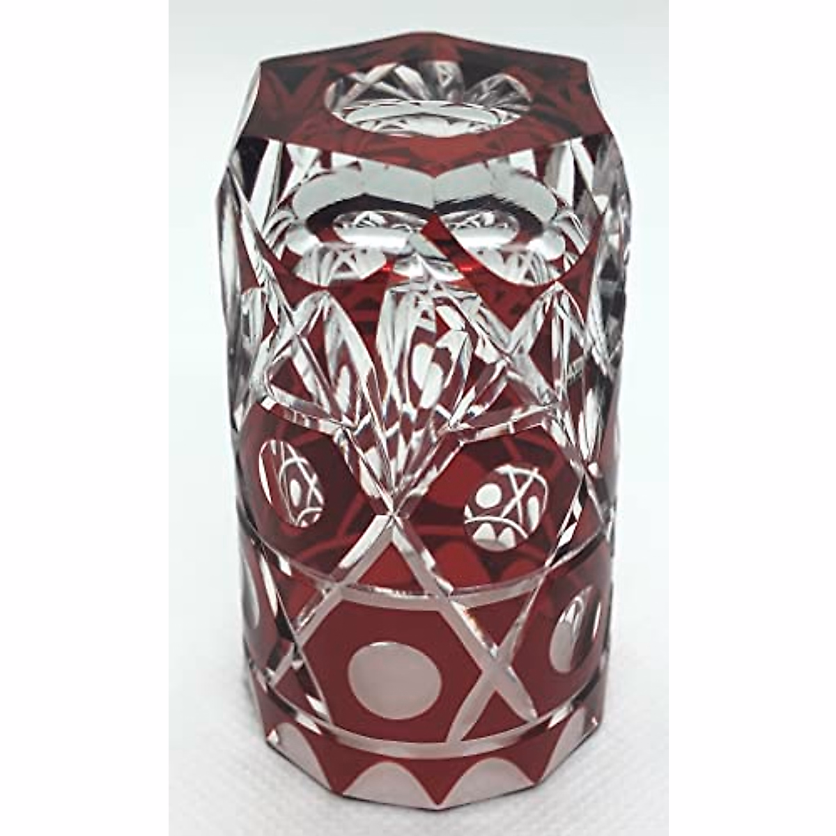 (Creative Series) Tamakiko Hexagonal Basket Shot Glass, Kiriko Glass, Shot Glass, Straight in Paulownia Box, Kiriko Workshop, Promitsu Made in Japan, Independent Kiriko Artist Mitsuki Saito