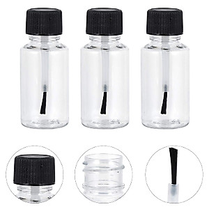 YuanHolumid 4Pcs Clear 20ml Empty Refillable Nail Polish Bottles Transparent Glass Nail Varnish Bottles Containers with Brush Cap for Nail Art Nail Polish Nail Art and Polish Foot, Hand and Nail Care