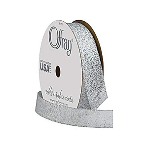 Offray Galena Craft Ribbon, 5/8-Inch x 12-Feet, Silver