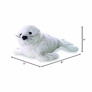 Aurora® Adorable Mini Flopsie™ Harp Seal Stuffed Animal - Playful Ease - Timeless Companions - White 8 Inches