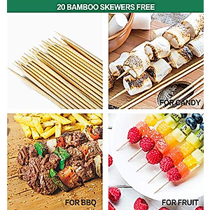 M MCIRCO Marshmallow Roasting Sticks,Set of 12 Pack 45'' Telescoping Smores Skewers Hot Dog Extending Stainless Steel Forks for Camping, Campfire, Bonfire Kids, Multicolor,Include 20 Bamboo Skewers