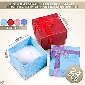 24Pcs Small Gift Boxes for Jewelry - Hard Cardboard Boxes Ring Box for Proposal Earring Boxes Necklace Gift Boxes for Jewelry Organizer Box - Ring Boxes for Wedding Valentines Gift Boxes for Presents
