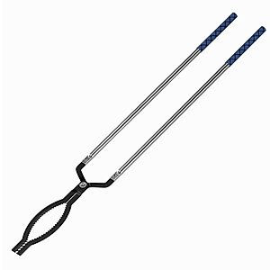 RAOMEIDE 41" Fireplace Tongs Log Grabber Heavy Duty Fire Tongs for Fire Pit Firepit Tongs for Outside Pits Campfire Firewood Tongs Log Grabber (Black)