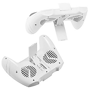 Universal Mobile Phone Game Controller Joypad Grip with Built-in Dual Cooler Fans and Power Bank - White